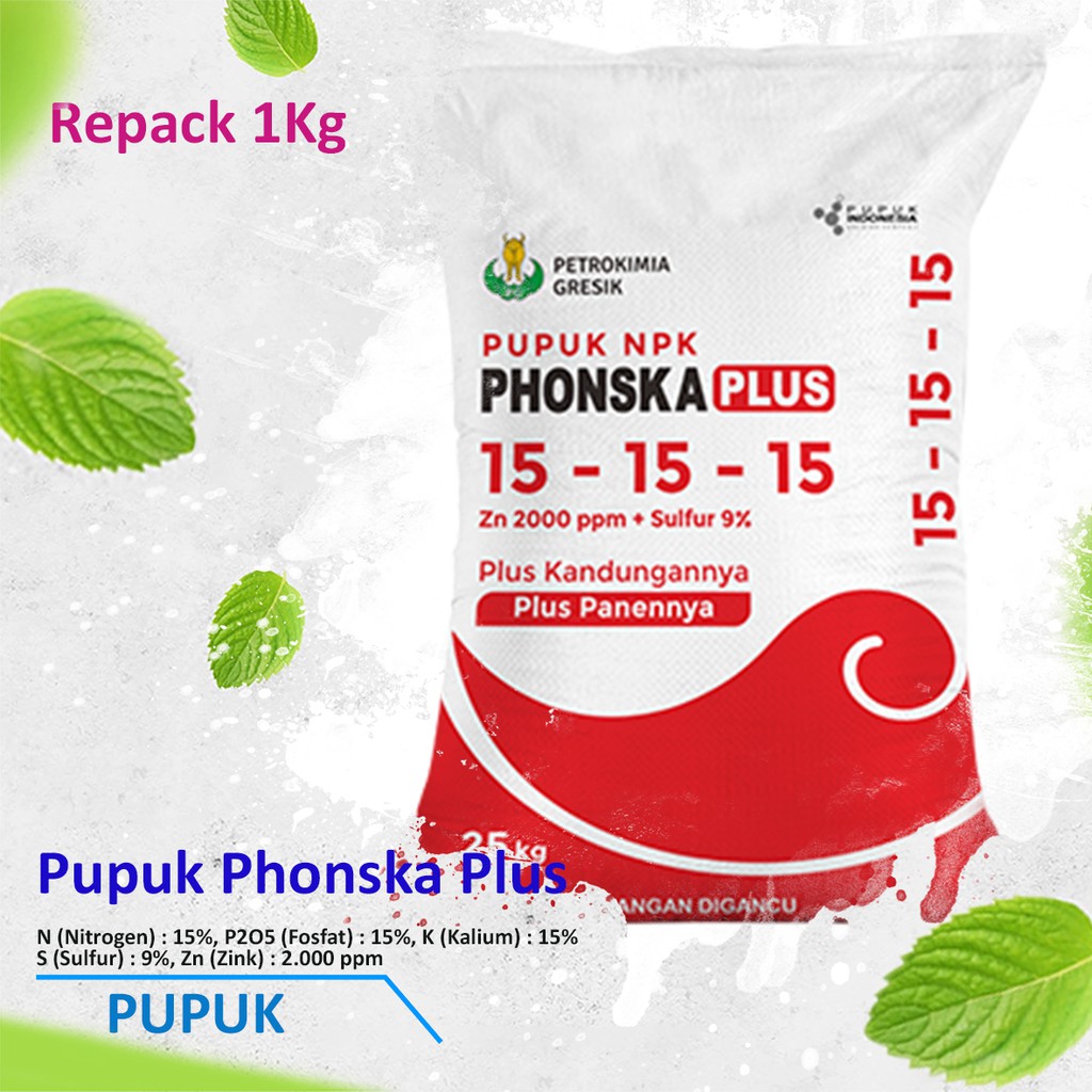 Jual PUPUK NPK PHONSKA PLUS 15 15 15 repacking 1Kg | Shopee Indonesia