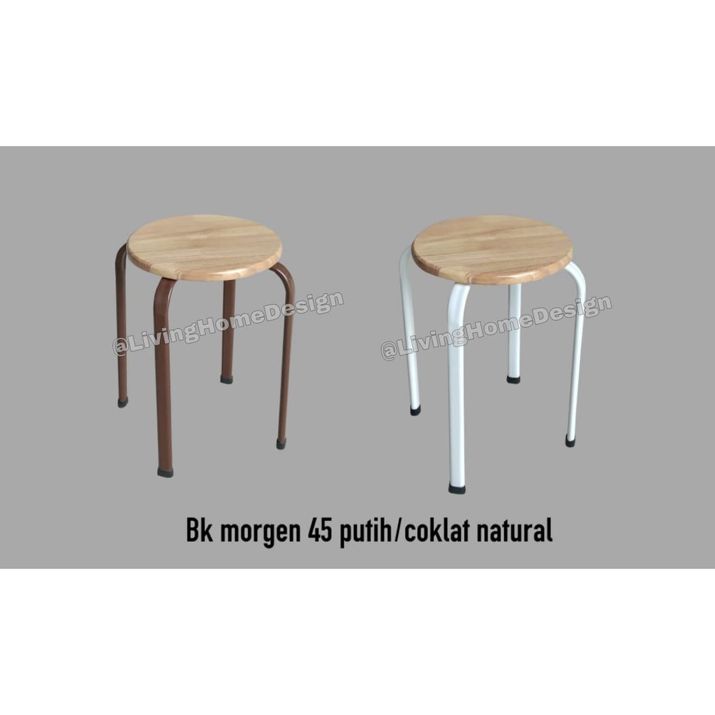 Jual Bangku Morgen Natural 45 cm Kursi Bar Bulat Cafe Resto | Shopee ...
