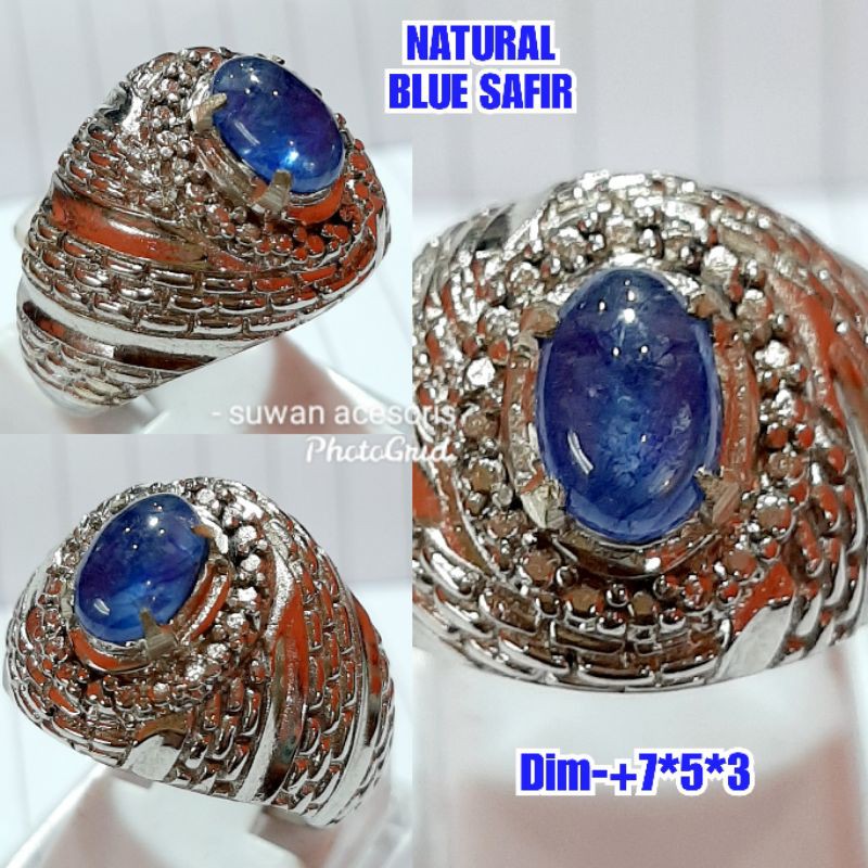 Jual BATU PERMATA BLUE SAFIR ASLI NATURAL B41 | Shopee Indonesia