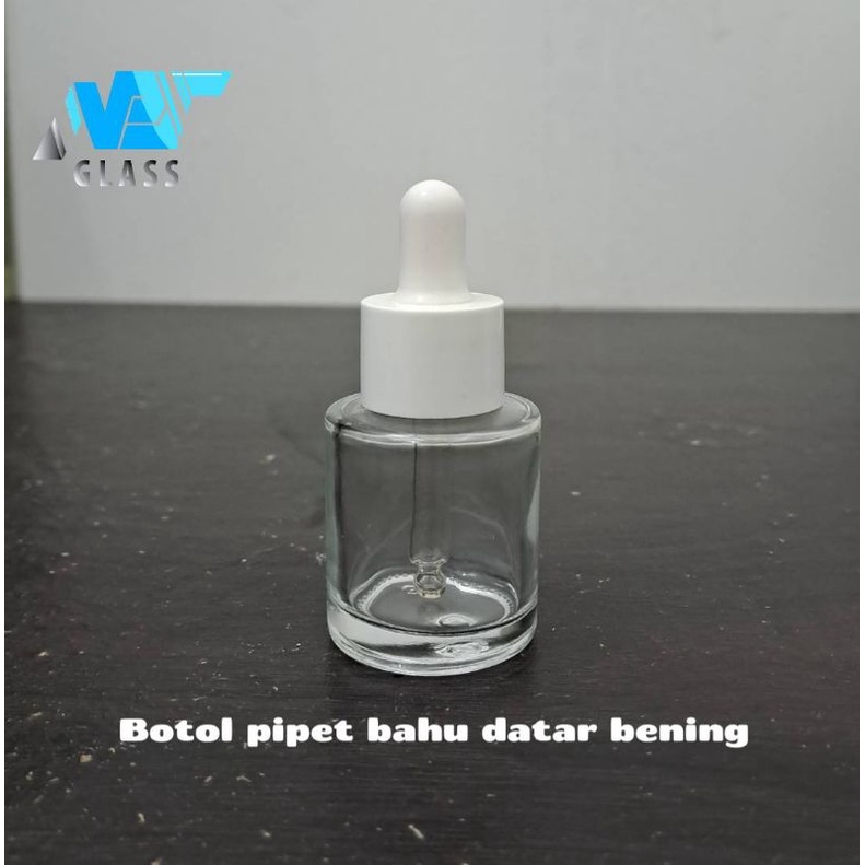 Jual botol pipet kaca 20ml bening bahu datar / botol serum 20ml ...