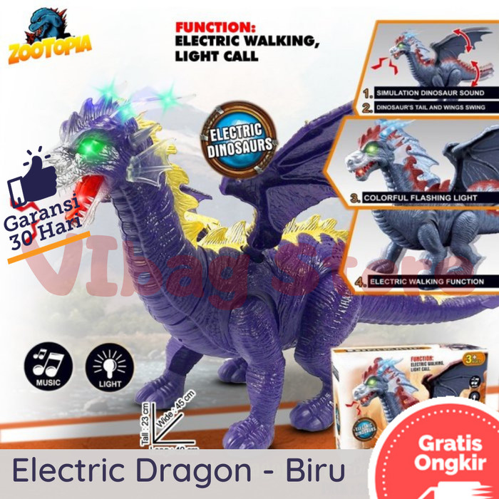 Jual Mainan Anak Electric Dragon Dino Dinosaurus Hewan Purba BRO1179 ...