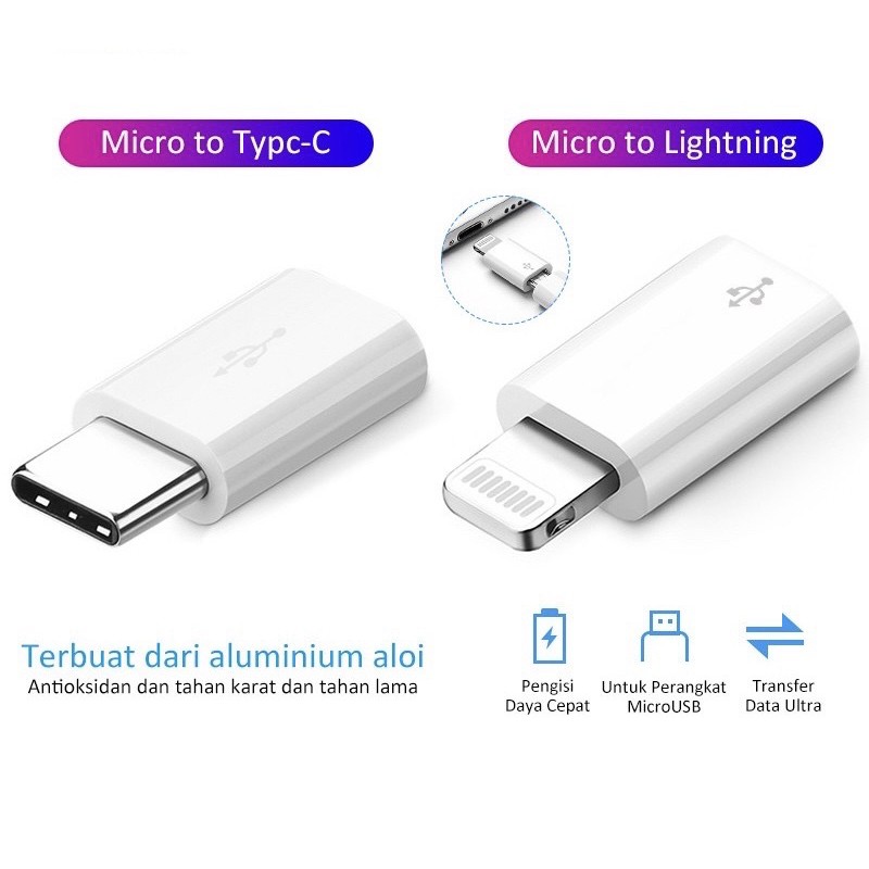 Jual Adapter Converter Android Micro To Type-C | Shopee Indonesia