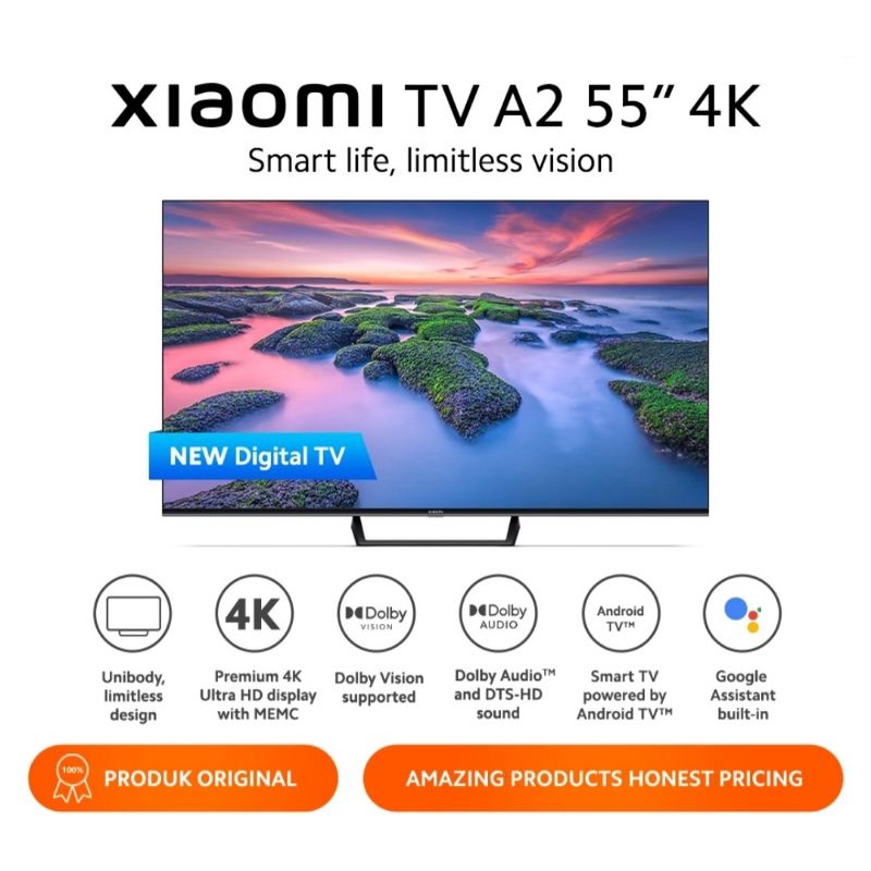 Jual XIAOMI TV A2 Led Tv 55 inch Digital Smart Android 11.0 4K UHD TV ...