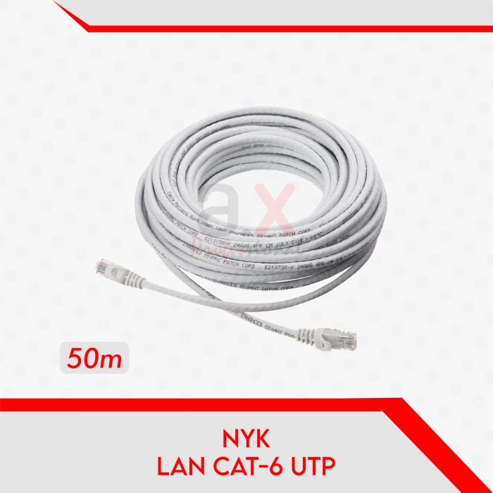 Jual Kabel LAN UTP Cat 6 RJ45 NYK - 50 Meter | Shopee Indonesia