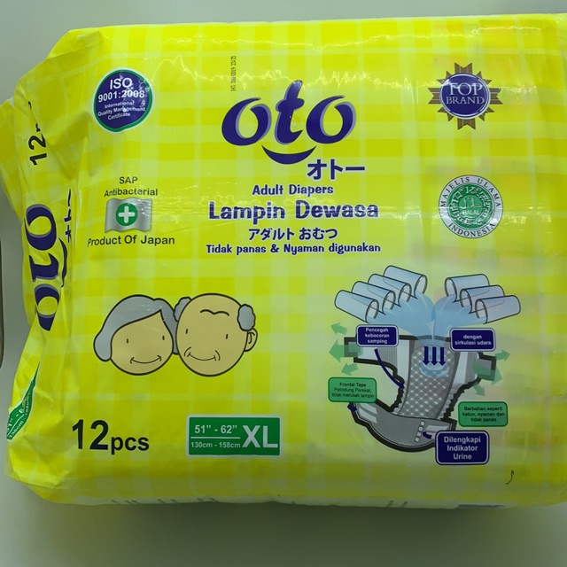 Jual Oto Adult Diapers Popok Dewasa PEREKAT XL12 KUNING barcode ...