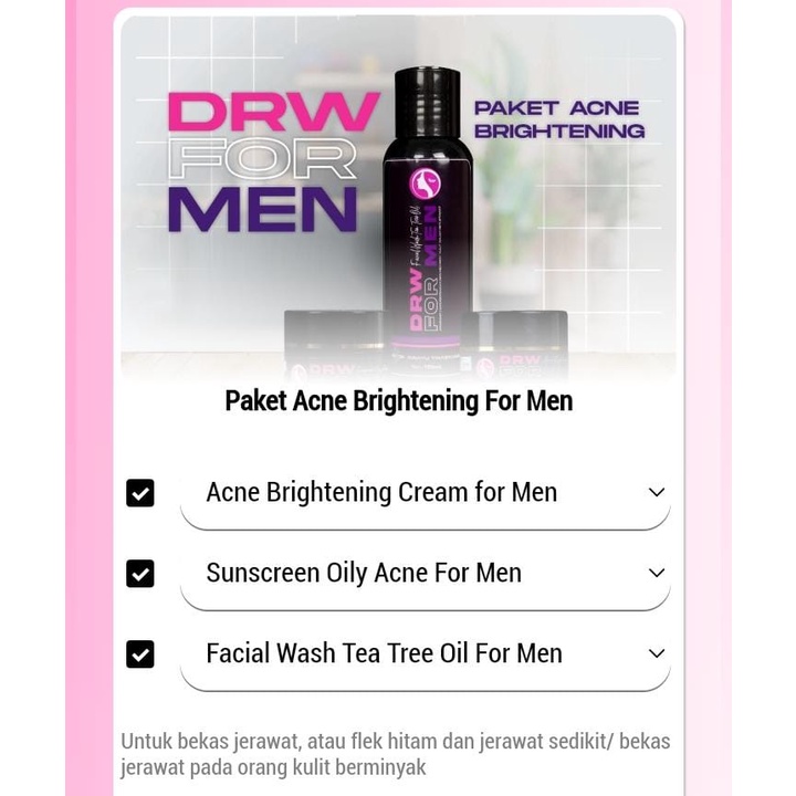 Jual Paket krim Untuk Flek hitam pada kulit pria | Paket Acne Brightening for men | Shopee Indonesia