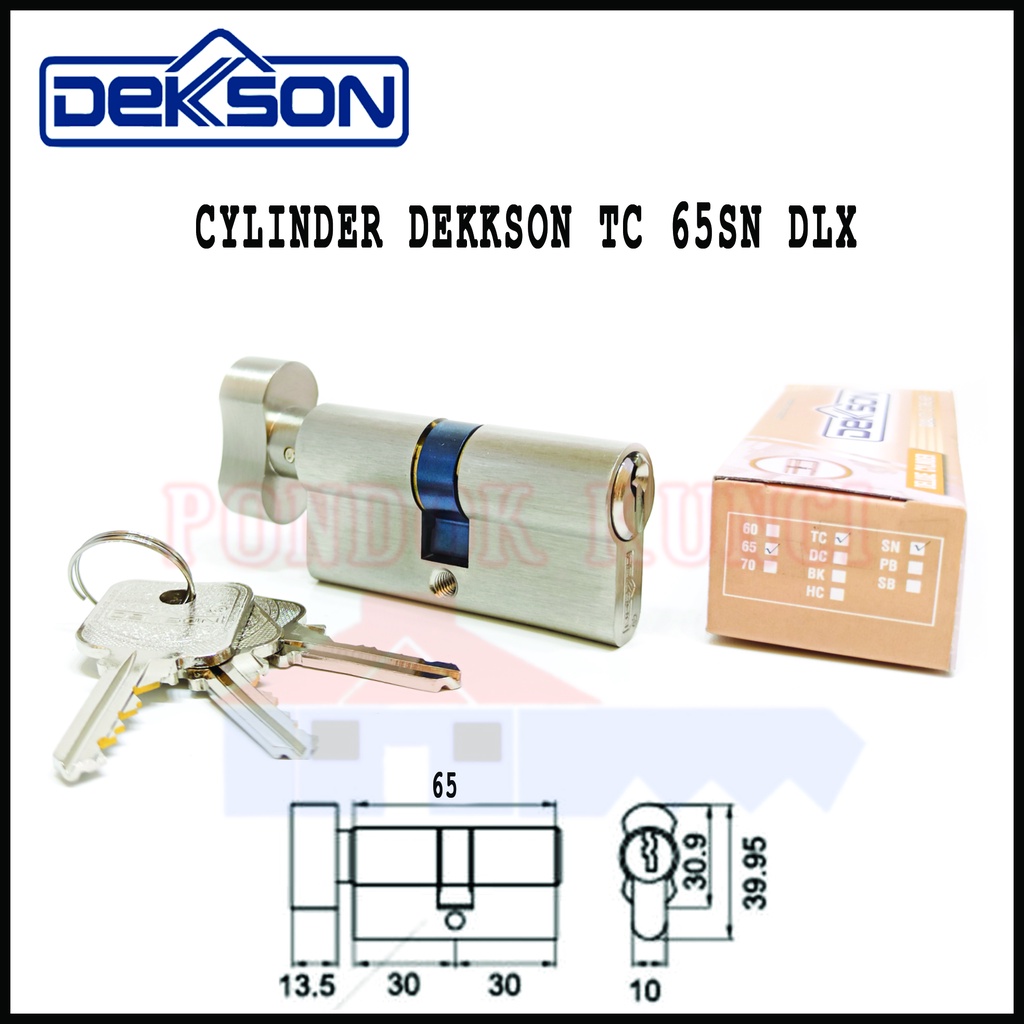 Jual Silinder Knob Dekson 65 MM Cylinder Anak Kunci Dekkson Thumbturn ...