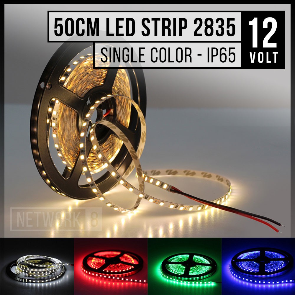 Jual 50CM LAMPU LED STRIP 2835 3528 12V WATERPROOF IP44 IP65 WARNA ...