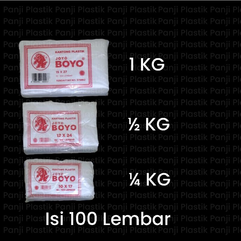 Jual Kantong Plastik Joyo Boyo 10x17 12x24 15x27 1/2 1/4 1 Kg | Shopee Indonesia