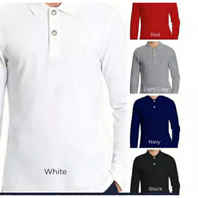 Jual KAOS POLO LENGAN PANJANG - POLO SHIRT - KAOS PRIA KAOS KERAH POLOS ...