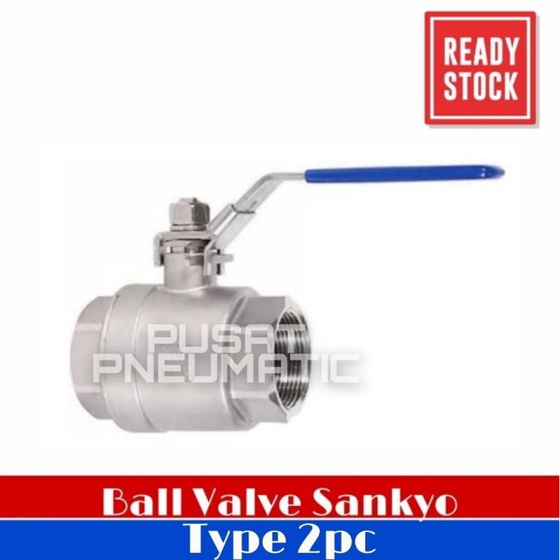 Jual Stop kran Ball valve Sankyo Stainless 2" ss 316 Full Bore | Shopee Indonesia