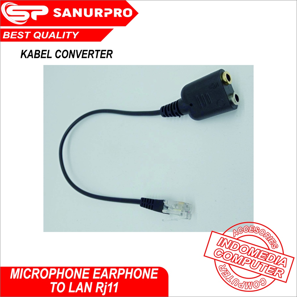 Jual KABEL CONVERTER MICROPHONE EARPHONE TO LAN RJ11 | Shopee Indonesia