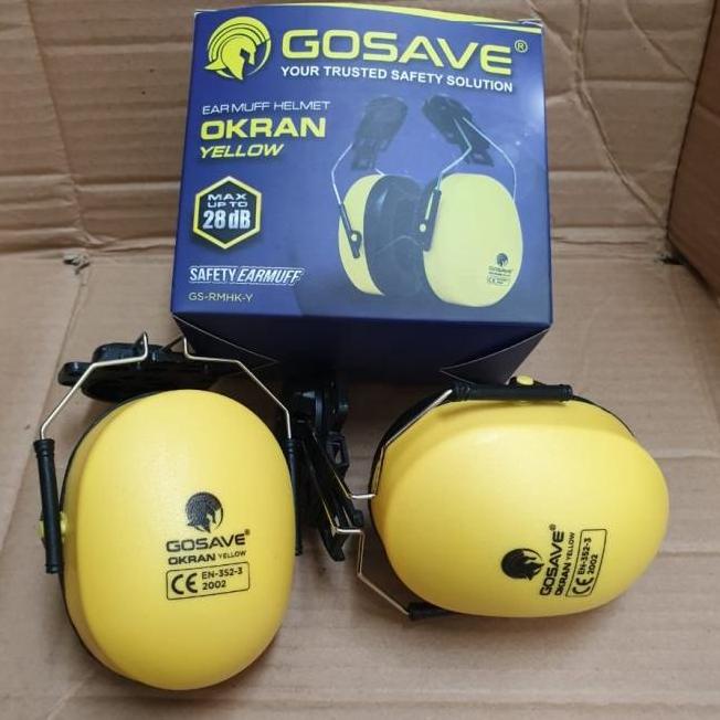 Jual New !!! Ear Muff Cantel Helmet Okran Earmuff Safety 28Db Kuning ...