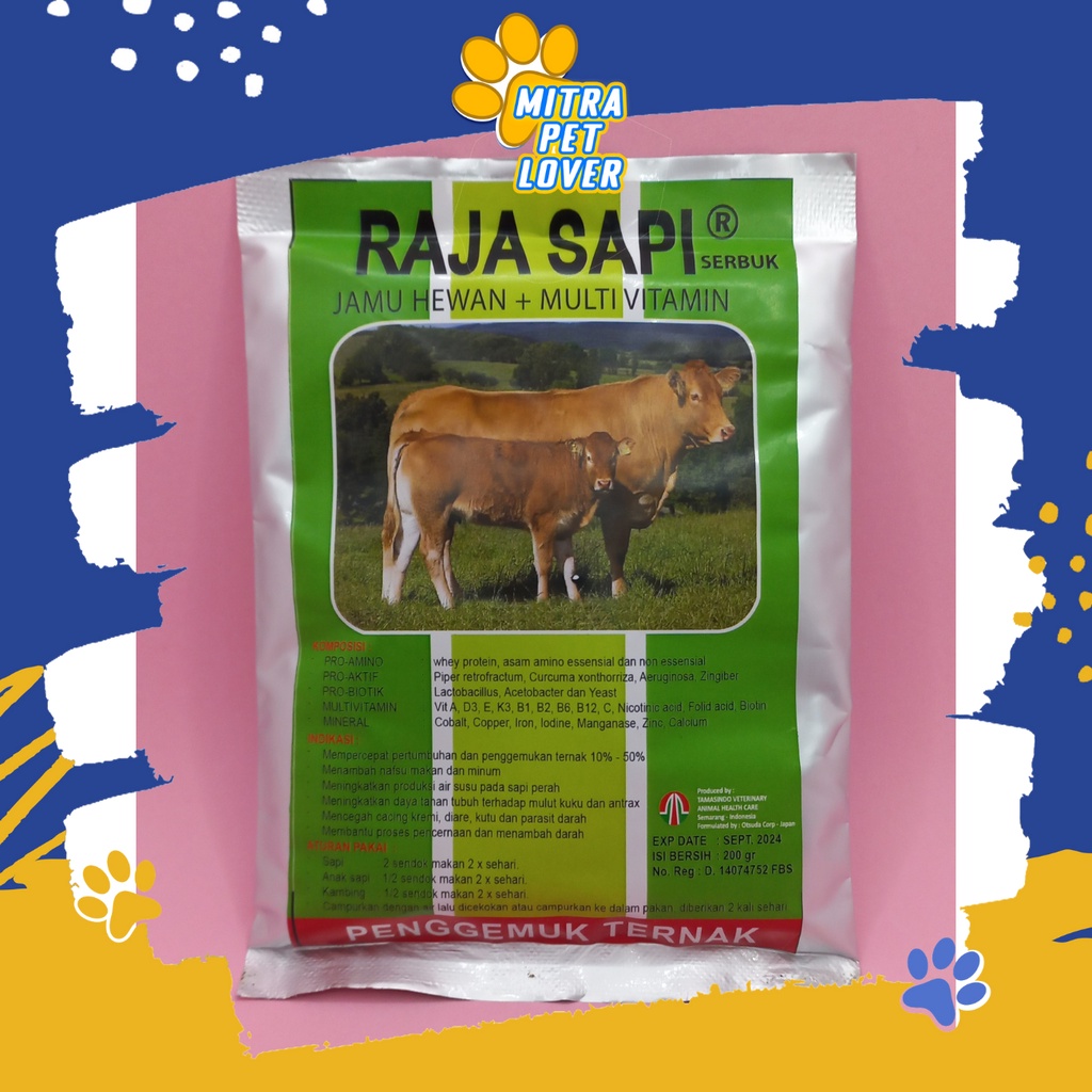 Jual RAJA SAPI 200GR- VITAMIN SUPLEMEN PACU PERTUMBUHAN SAPI ...