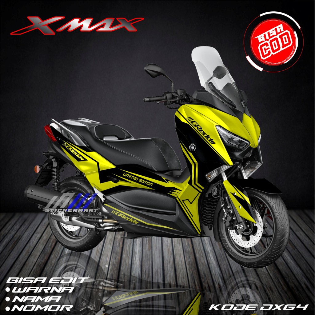 Jual Sticker decal full body Yamaha Xmax grafis Hitam kuning | Shopee ...