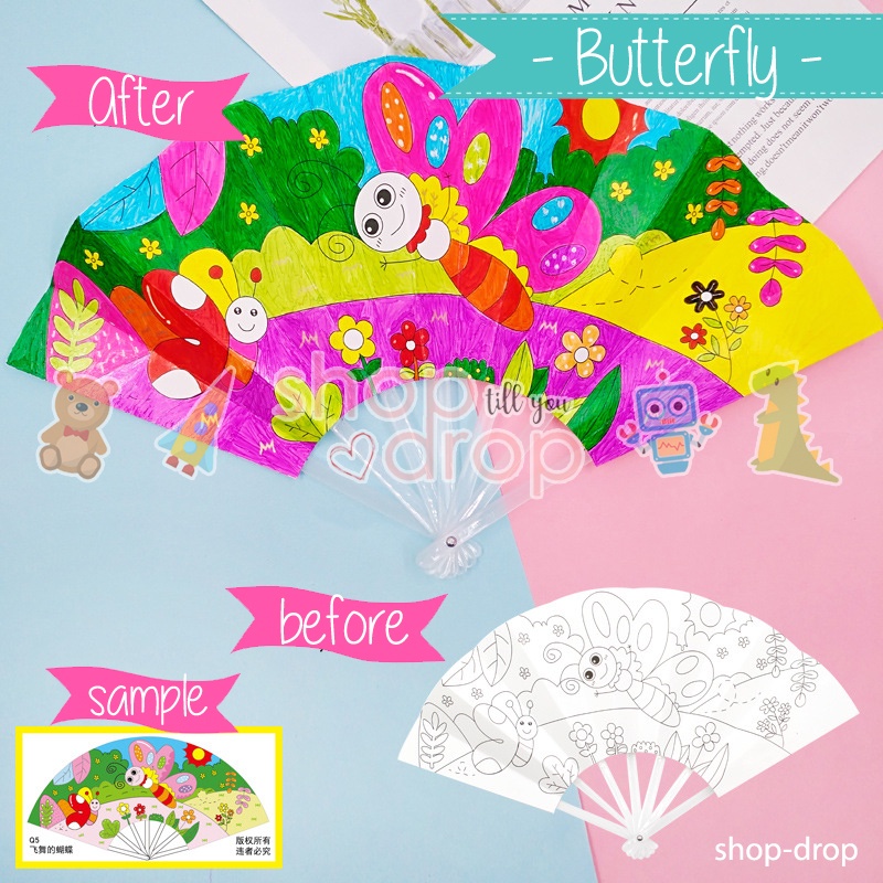 Jual Mainan DIY Mewarnai Kipas Lipat - Mainan edukasi DIY Coloring Fan ...