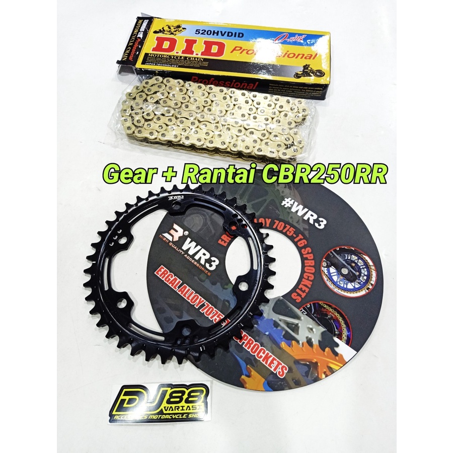 Jual PAKET gear wr3 cbr 250rr dan Rantai DID oring 520 gir cbr250rr ...