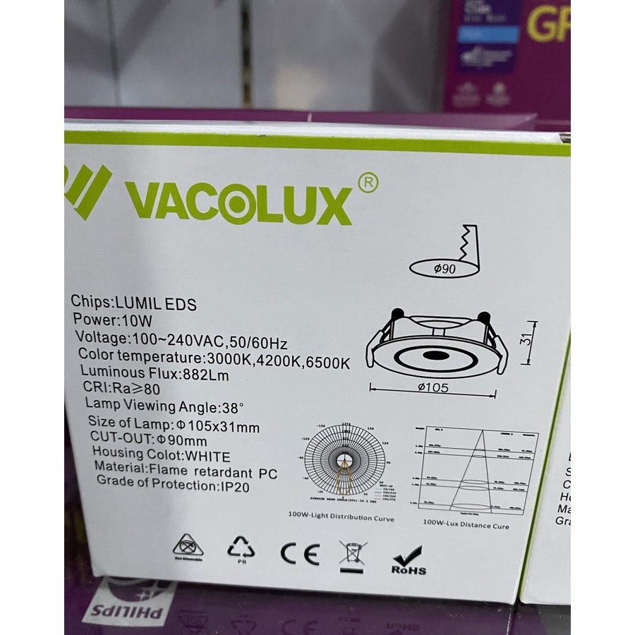 Jual LED Ceiling Light VACOLUX 3 Watt / 6 Watt / 10 Watt Lampu ...