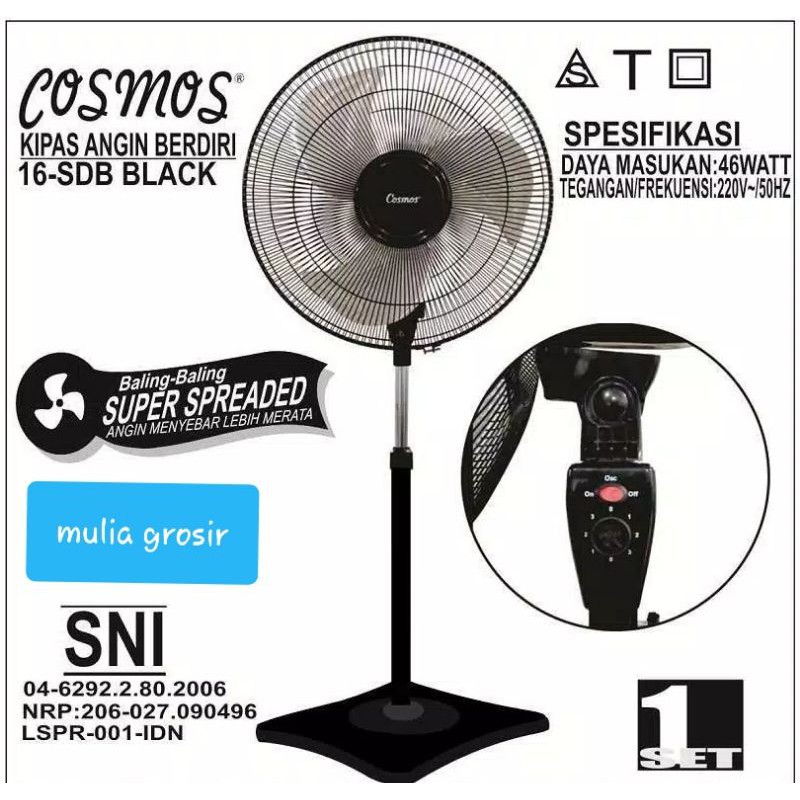 Jual Stand Fan Cosmos 16" SDB / Kipas Angin Berdiri Cosmos 16" | Shopee ...