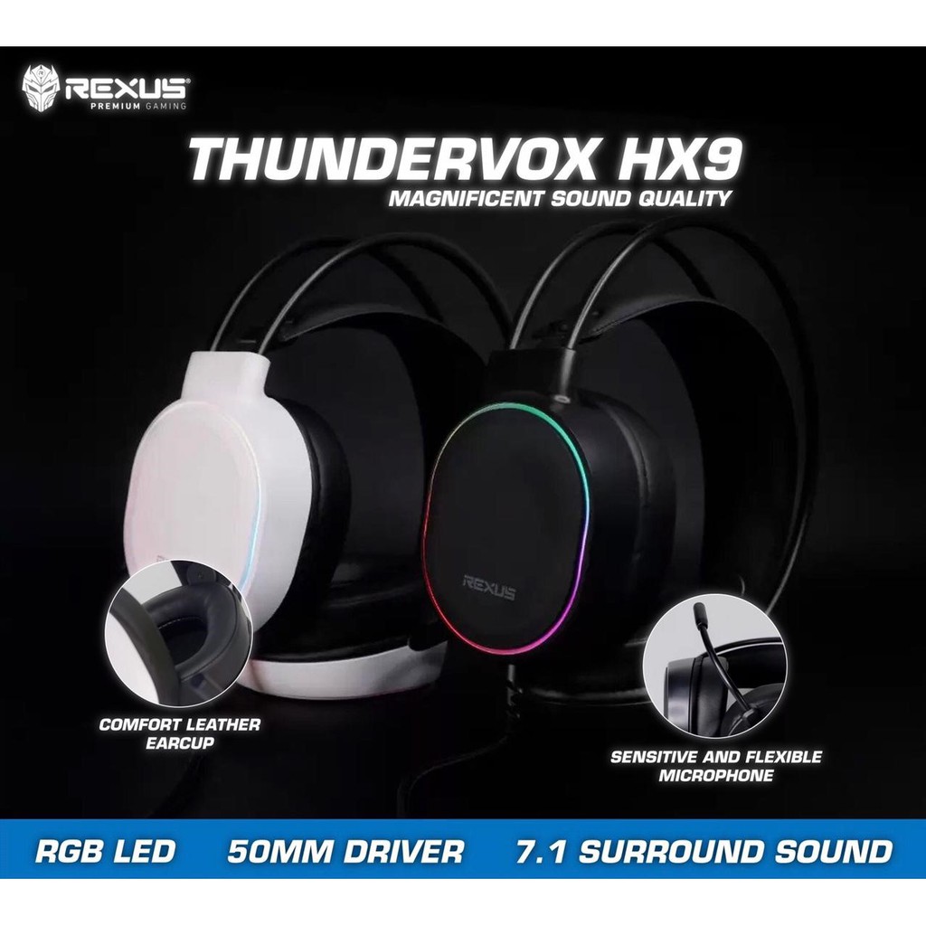 Jual REXUS THUNDERVOX HX9 7.1SURROUND SOUND RGB GAMING HEADSET | Shopee ...