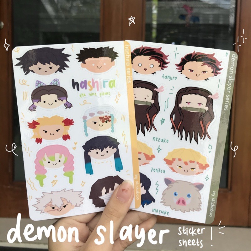 Jual Demon Slayer Sticker Sheet — anime stiker kimetsu no yaiba kny ...