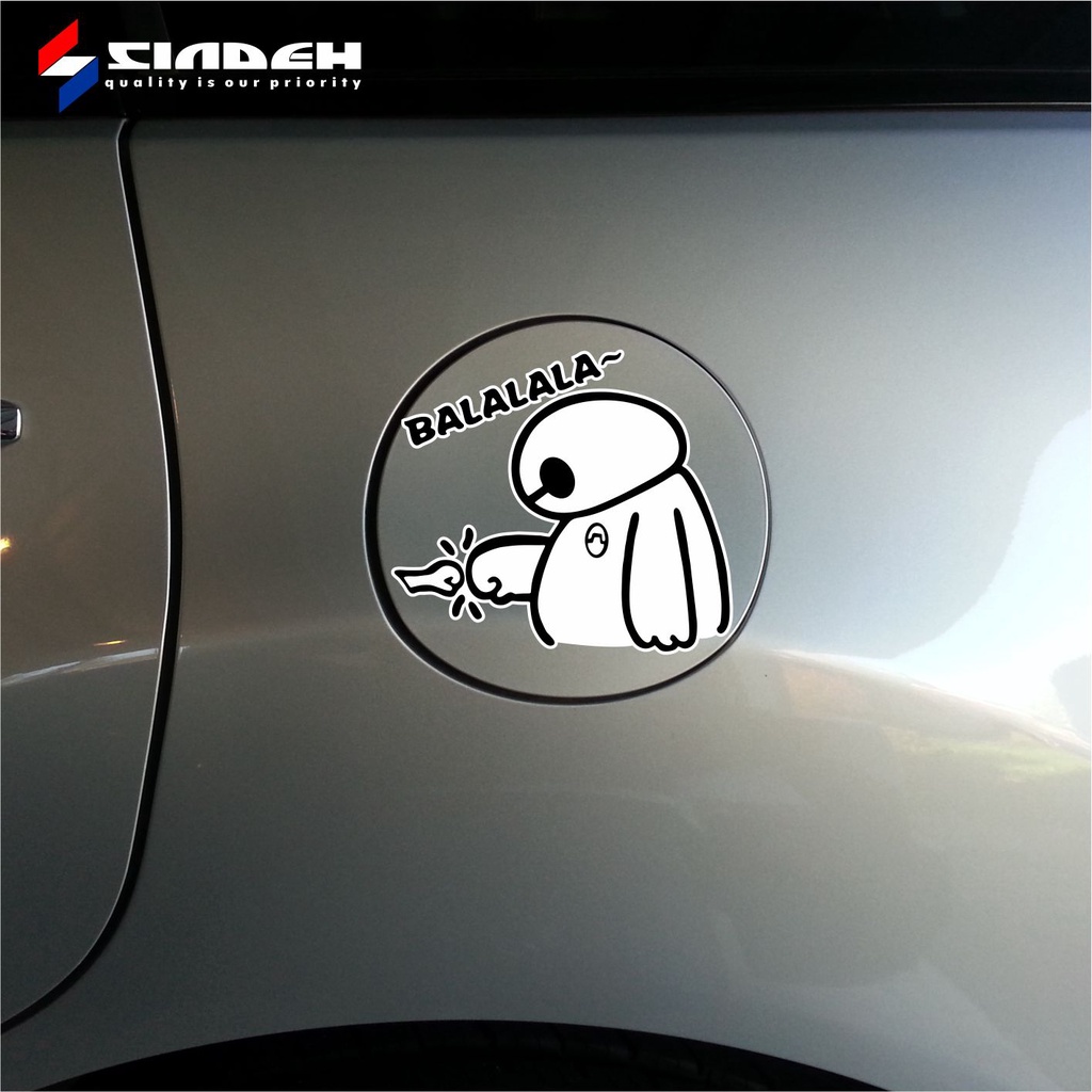 Jual CUTTING STICKER MOBIL BAYMAX BA LA LA LA STIKER TANGKI MOBIL LUCU ...