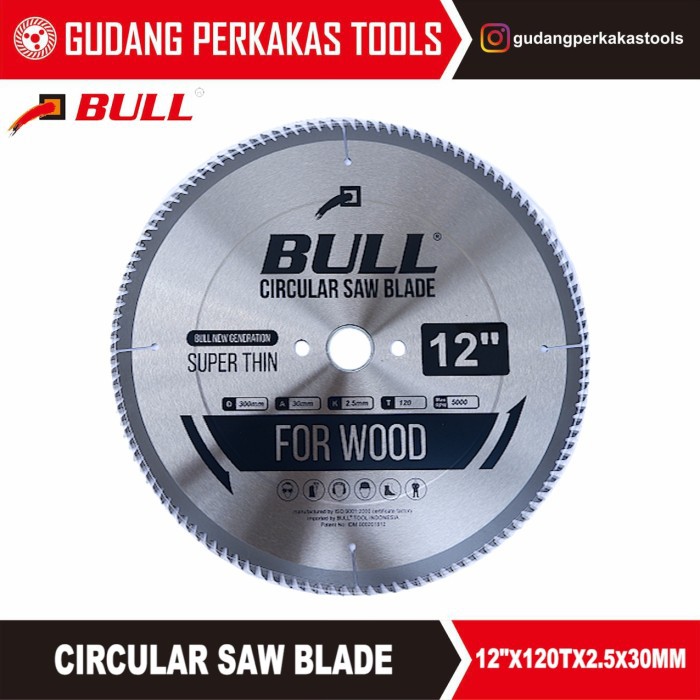 Jual KRN Bull circular saw blade super thin 12x120Tx2.5x30mm BLCS12-120 ...