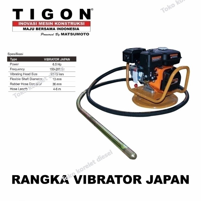Jual 1 Paket Mesin Viibrator Pemadat Cor TIGON + Engine + Selang 4m Colok | Shopee Indonesia