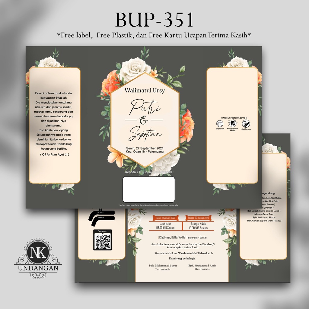 Jual Undangan Pernikahan Rustic bahan Briefcard ketebalan 200 gsm BUP ...