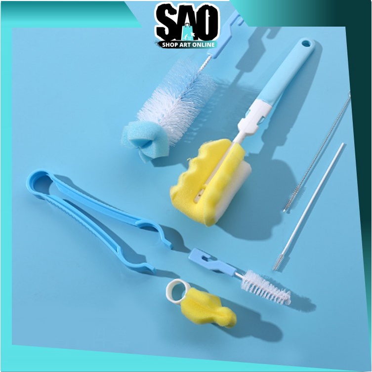 Jual SAO - H5475 Sikat Botol Susu Set 7 in 1 / Brush Botol / Sponge ...