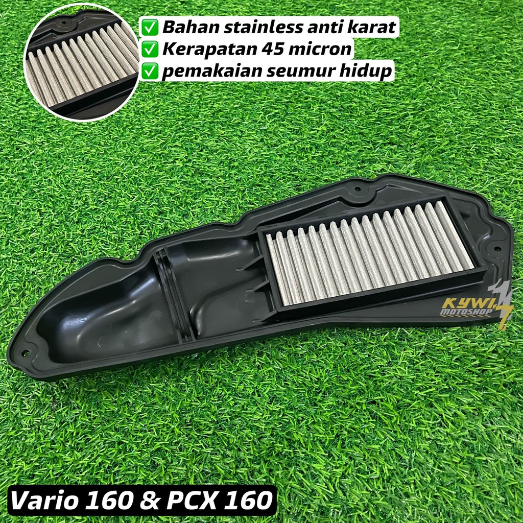 Jual Filter udara stainless Vario 160 PCX 160 not ferrox | Shopee Indonesia