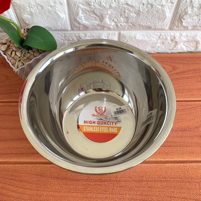 Jual Baskom Stainless 22cm / Baskom Stainless steel 22 CM / Baskom Anti ...