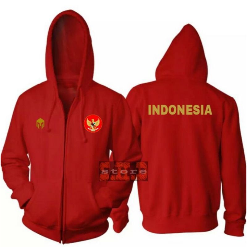 Jual SWITER HOODIE ZIPPER PLEECE UNISEX LOGO GARUDA INDONESIA SIMPLE ...