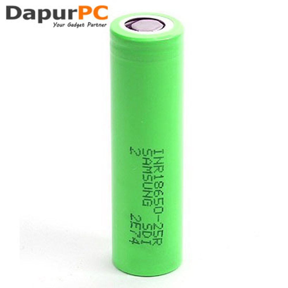 Jual Battery Samsung INR 18650-25R Li-ion 2500mAh 3.7V with Flat Top ...