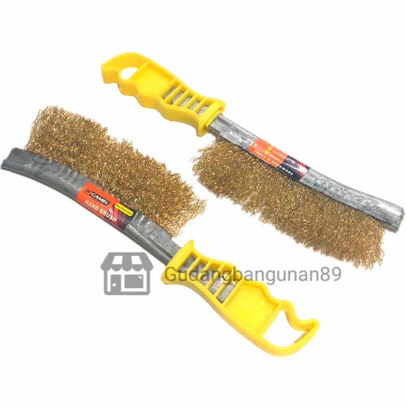 Jual Sikat Kawat Baja Golok Kuningan Gagang Fiber CAMEL/Sikat Baja ...