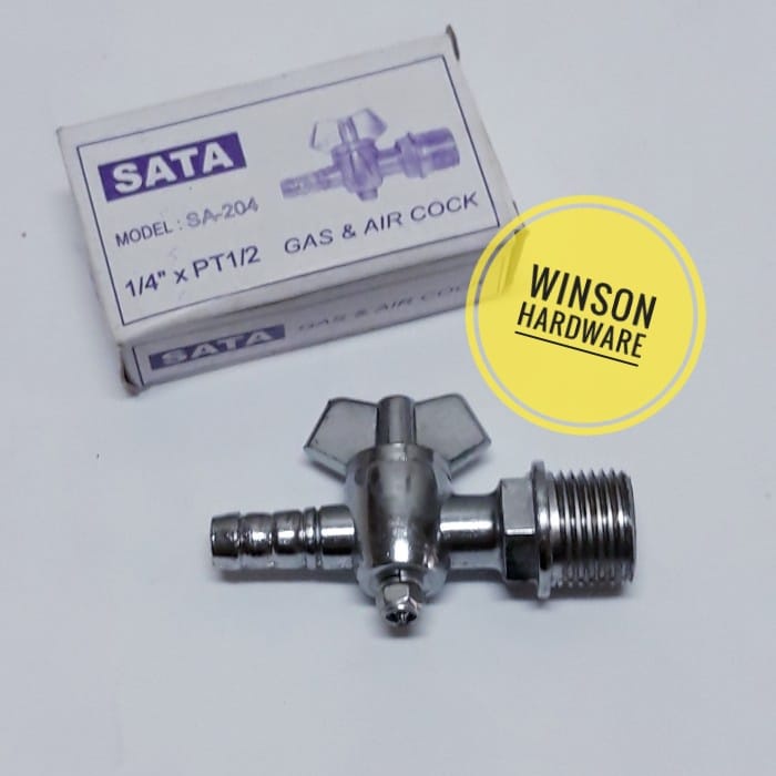 Jual Kran Angin Kompresori 1/2" SATA | Stop Keran Gas Air Cock 1/2 inch ...