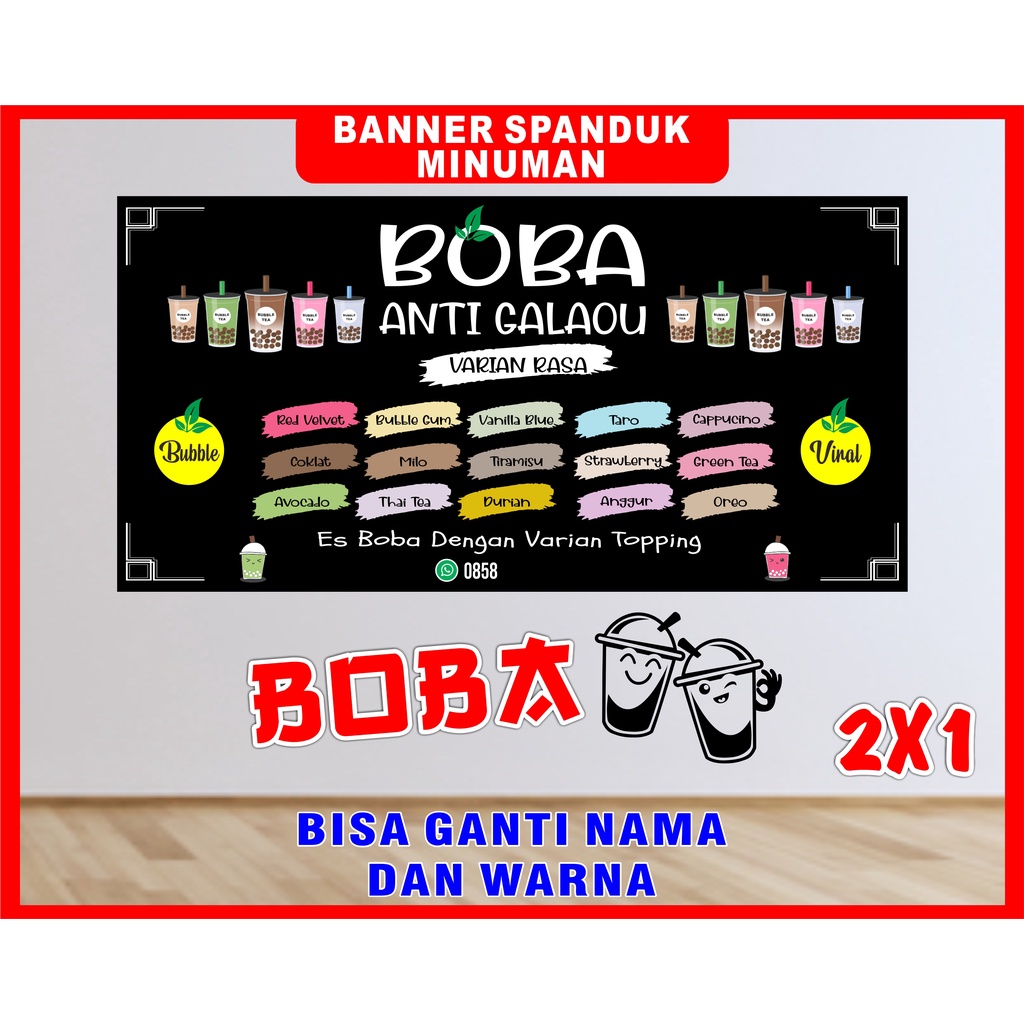 Jual Banner Minuman BOBA, Spanduk Minuman BOBA 200X100cm COD | Shopee ...