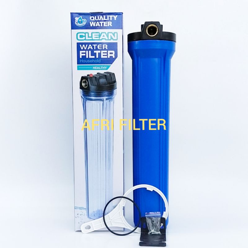 Jual Housing Filter 20" Biru Drat Kuningan 3/4 inch Clean | Shopee ...