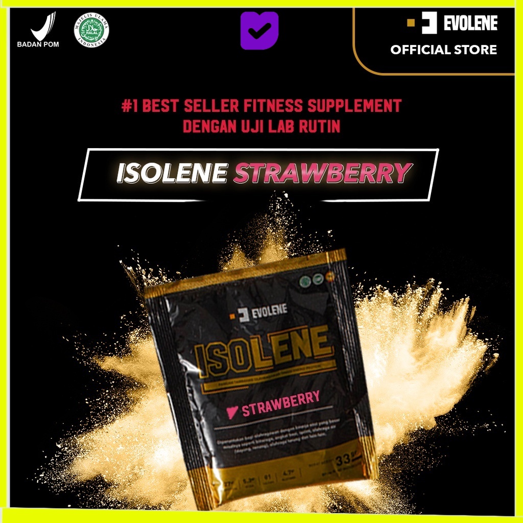 Jual Evolene Isolene Strawberry SACHETAN Defisit kalori Susu Whey BPOM ...
