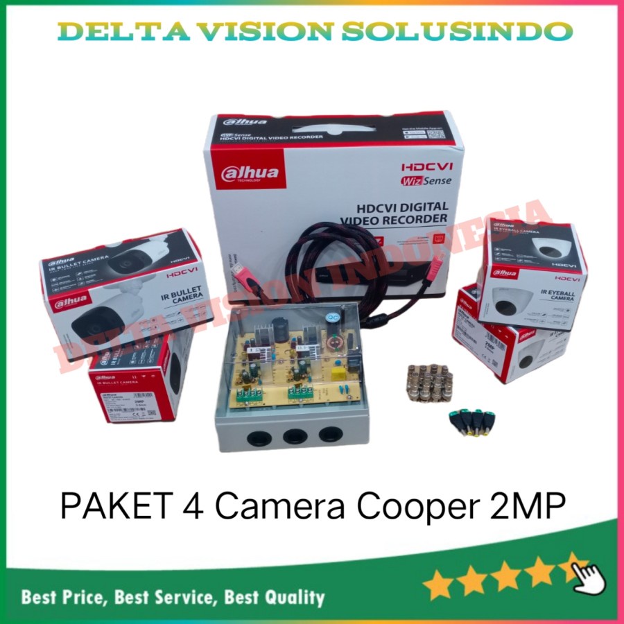 Jual Paket CCTV 4 Channel DAHUA 2MP Cooper Series 4 Camera + DVR 4 CH ...
