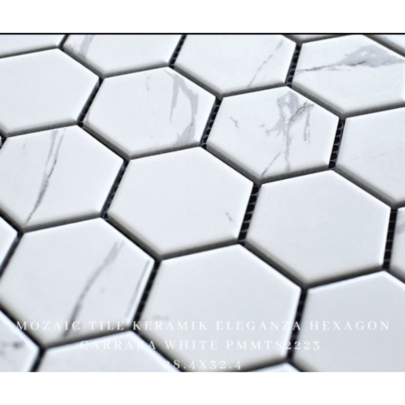 Jual Mozaik Eleganza White Matte Carrara Hexagon MT82223 5cm | Shopee ...