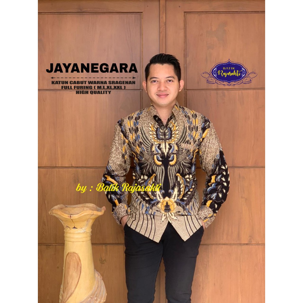 Jual JAYANEGARA Kemeja Batik Pria Lengan Panjang Katun Halus FULL ...