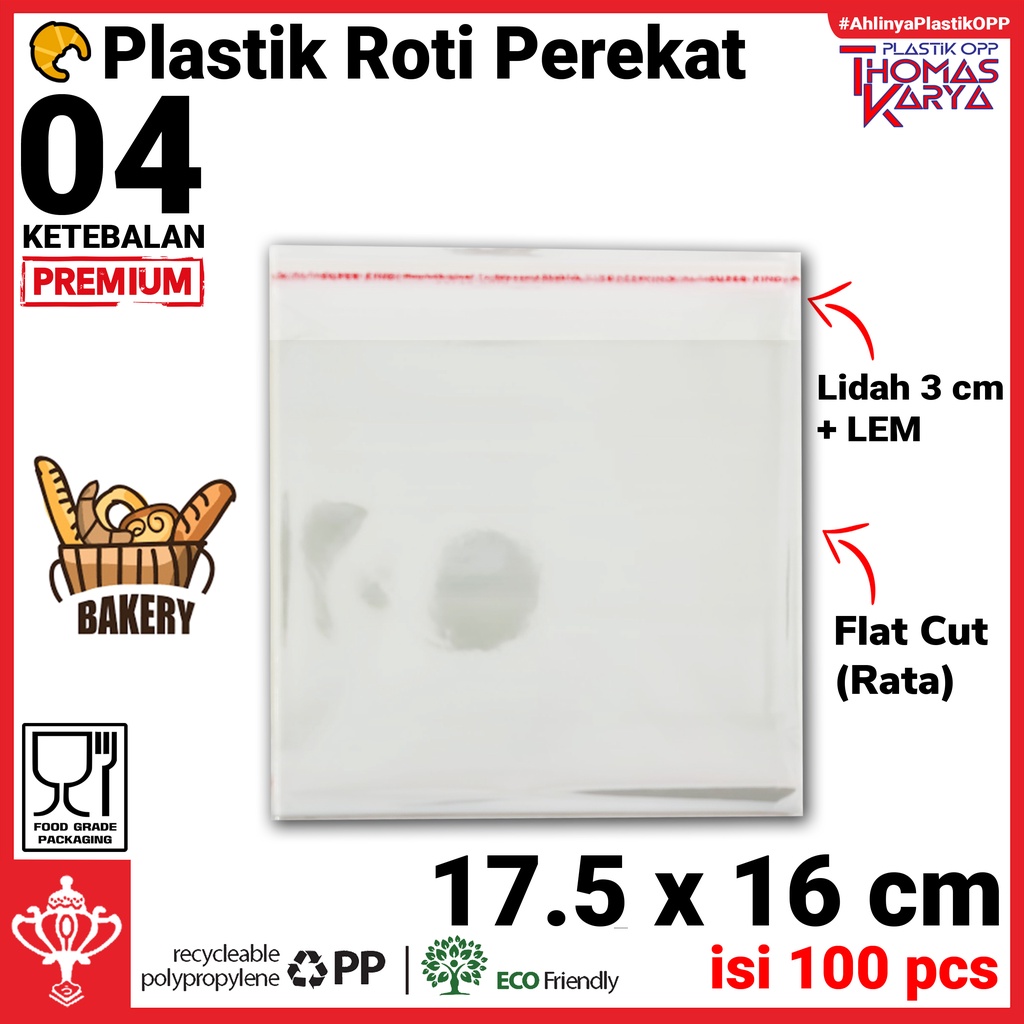 Jual Plastik OPP 17,5x16 TEBAL isi 100 Kantong Bening Kemasan CD Album Roti Manis Roti Bluder ...