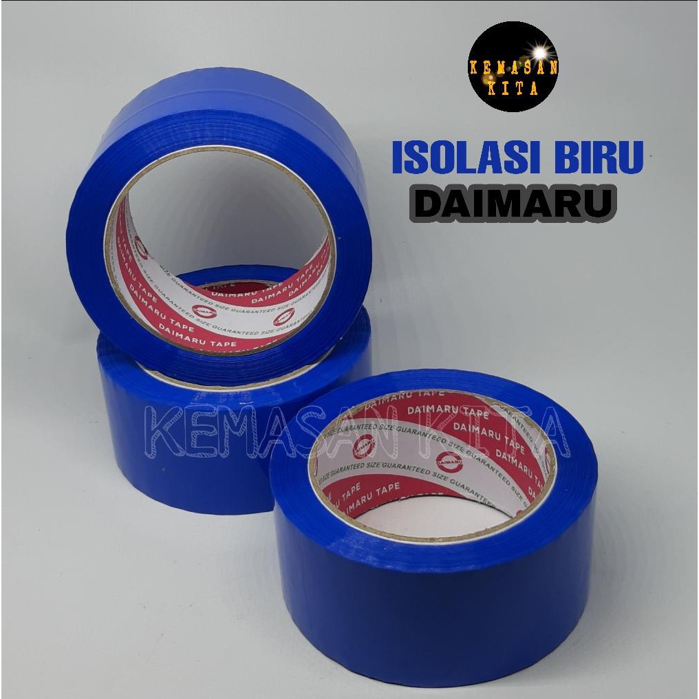 Jual SELOTIP / ISOLASI / LAKBAN DAIMARU WARNA BIRU OPP PLASTIK 90 YARD 2inch | Shopee Indonesia