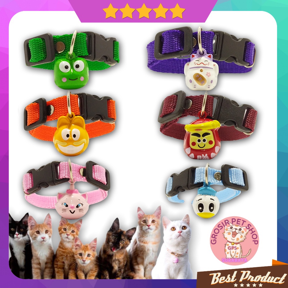 Jual Kalung Kucing Polos Lonceng Karakter / Aksesoris Kalung Kucing ...