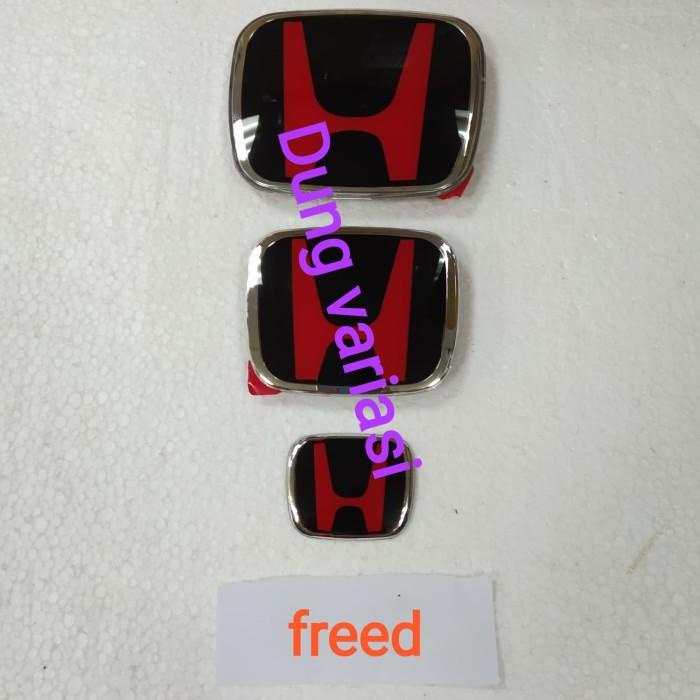 Jual emblem/logo Honda hitam merah + logo stir hitam ORI mobil Freed ...