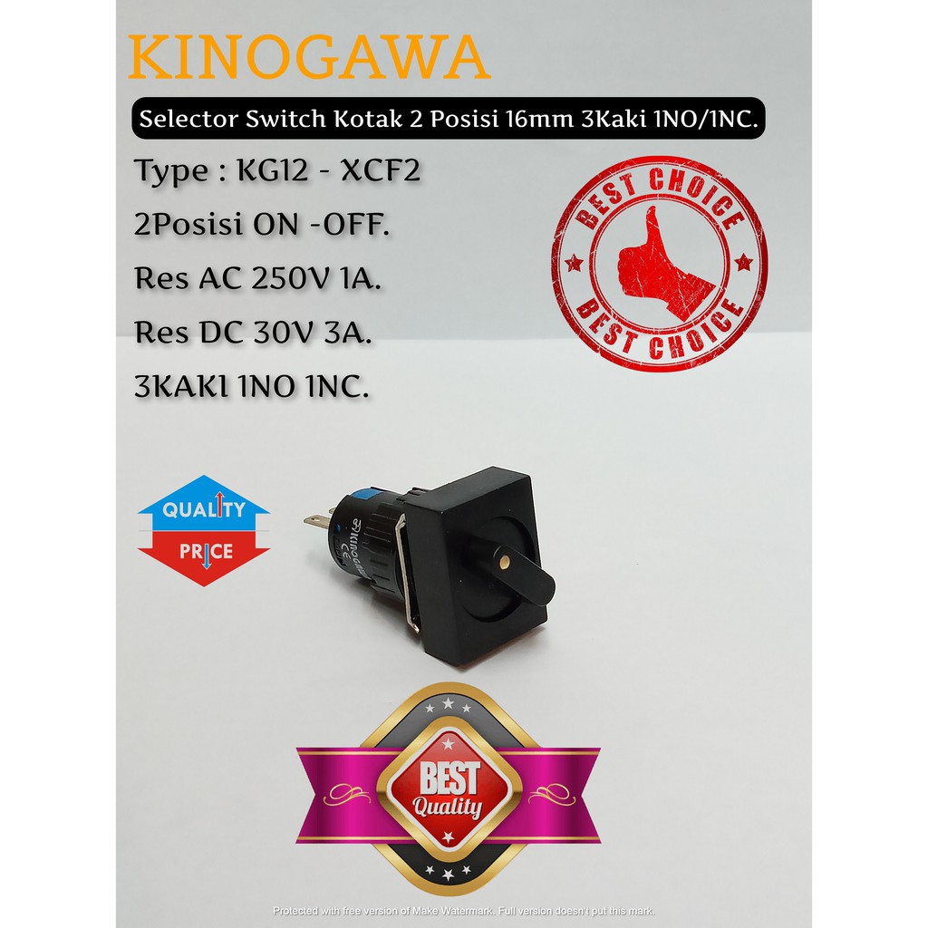 Jual Selector Switch Persegi Panjang 2 Posisi 16mm KINOGAWA | Shopee ...