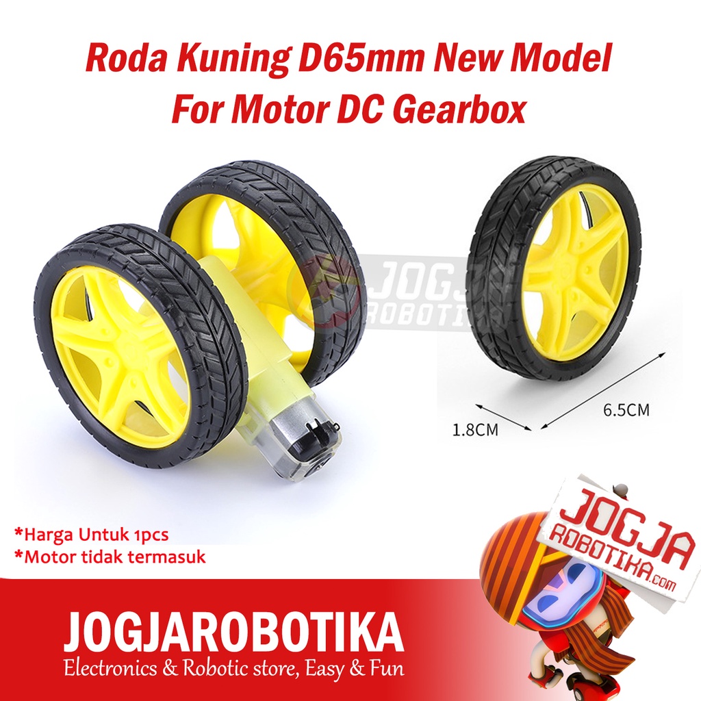 Jual Roda Kuning D65mm New Model For Motor DC Gearbox Kuning | Shopee ...