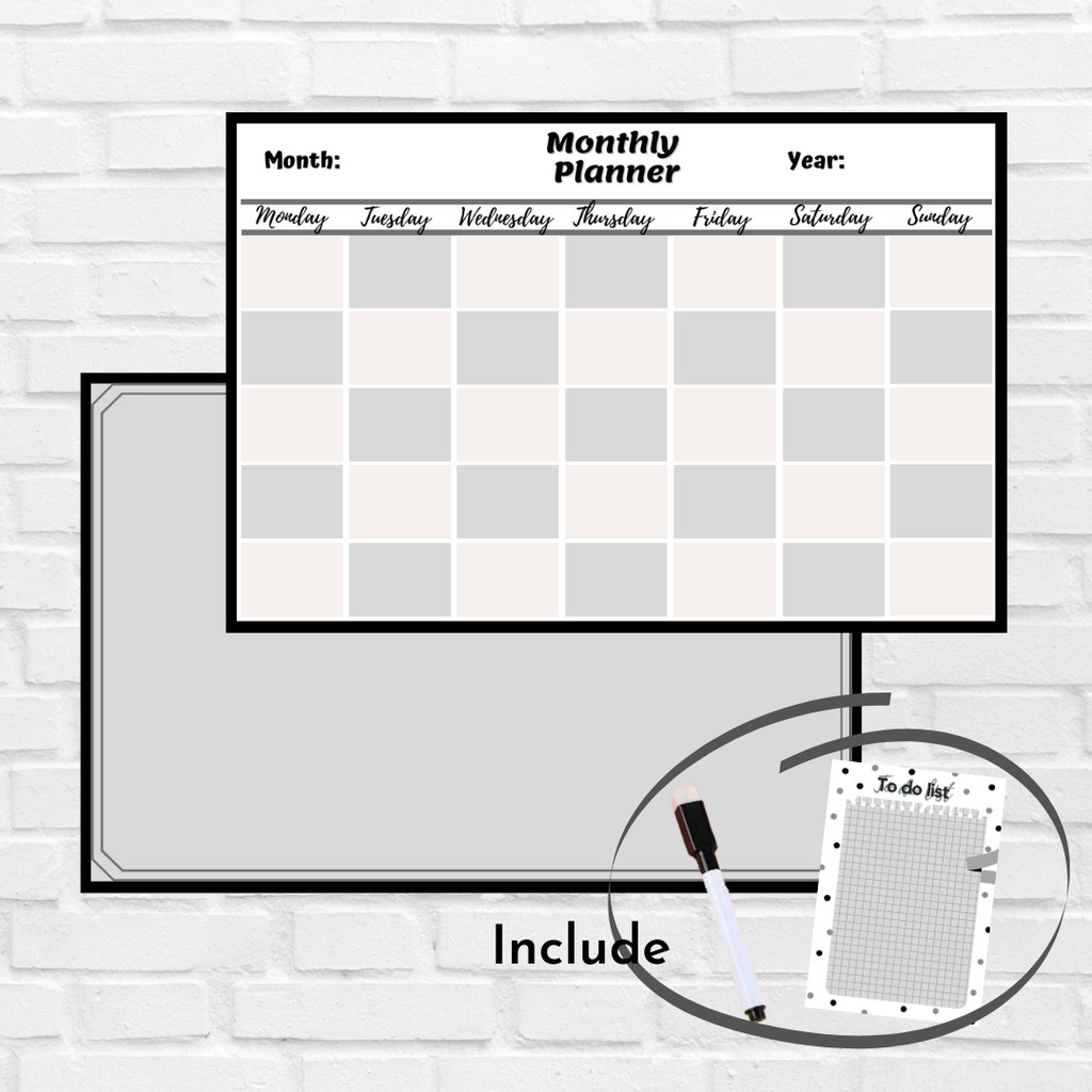 Jual Wall planner / board planner / Papan agenda bulanan 2 sisi ...