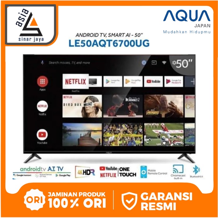 Jual AQUA Elektronik Smart Android LED TV 50 Inch LE50AQT6700UG ...
